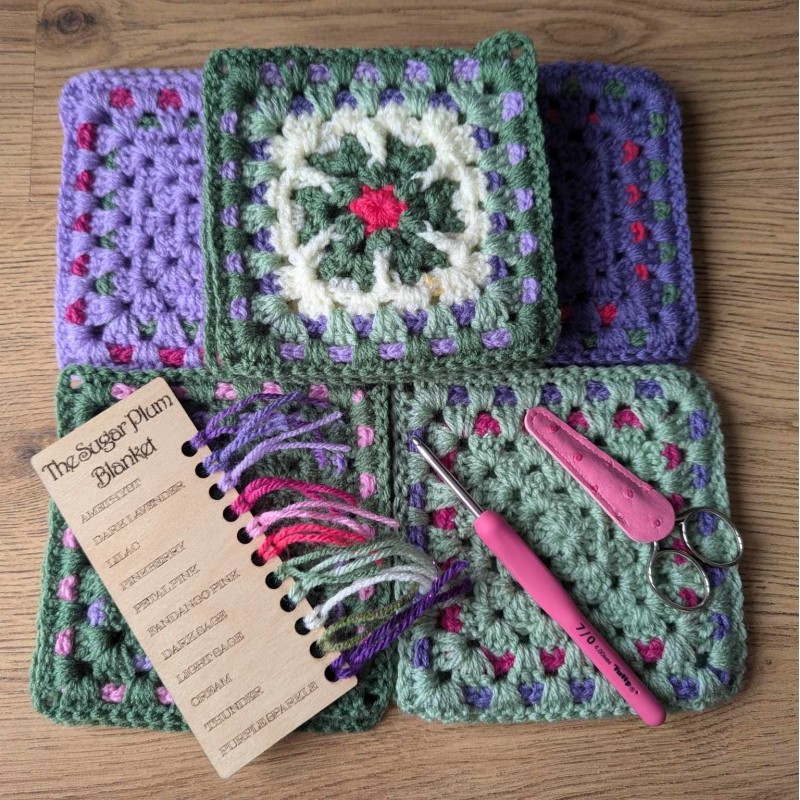 Wood Laser Cut Crochet Shade Card - The Moody Blues Blanket